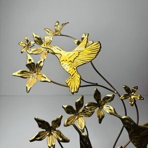 Wall Decor | Metal Wall Art Hanging Brass Hummingbirds Flowers Birds ...
